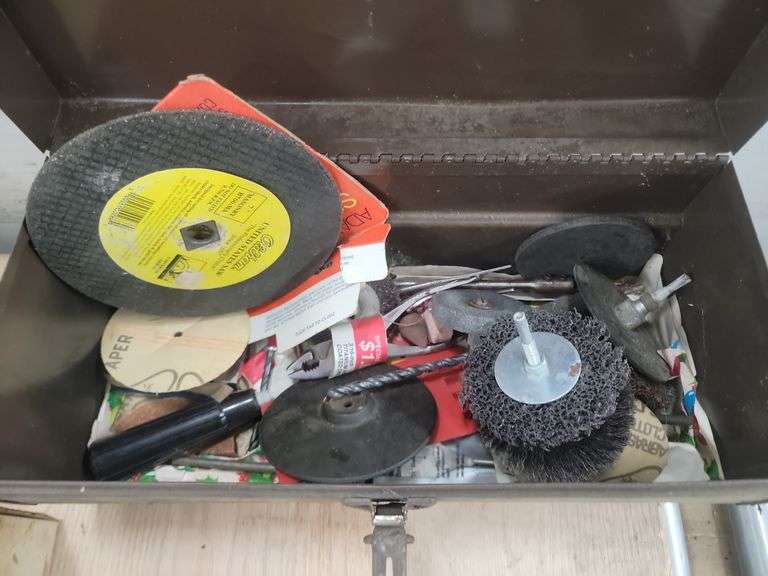 Vintage Metal Toolbox with Assorted Tools & Hardware. 7C - Lil Dusty ...