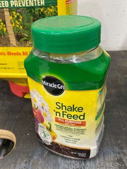 Preen weed preventer, Miracle-Gro shake’n feed plant food, Vigoro ...