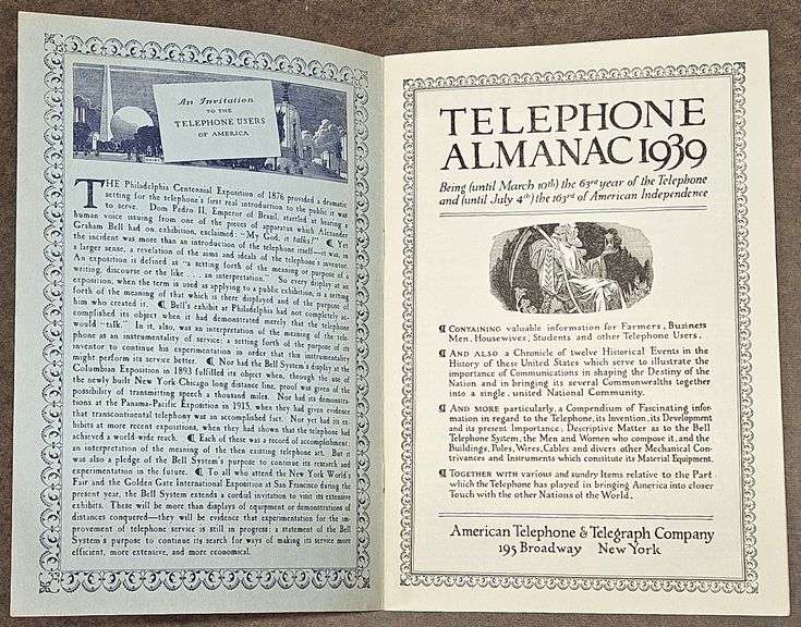 Nice Original 1939 Michigan Bell Telephone Company Almanac - Lil Dusty ...