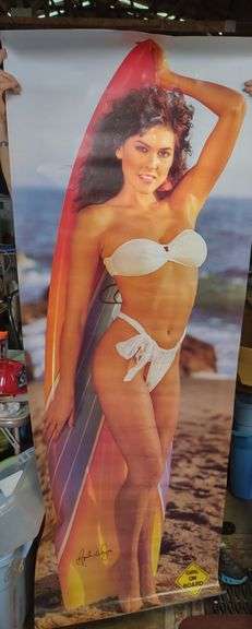 1986 April Wayne signed poster 25"×75 1/2" - Lil Dusty Online Auctions - All Estate Services, LLC