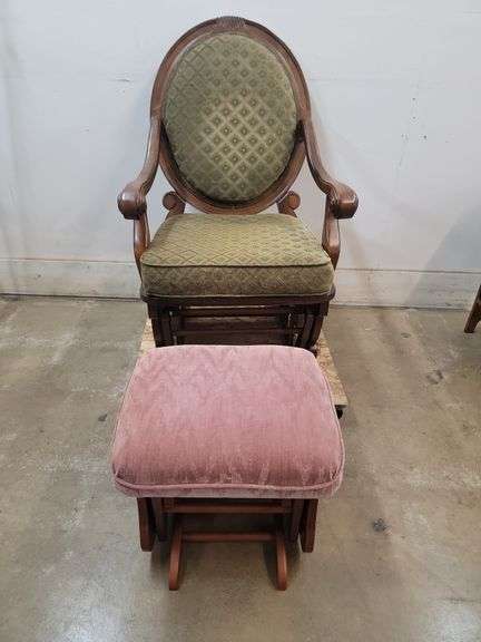 Upholstered Victorian Style Rocking Chair & Stool - Lil Dusty Online ...