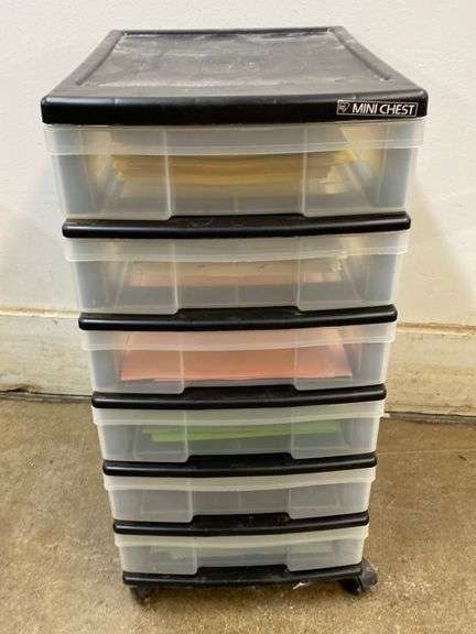 Iris mini chest on wheels full of colored paper 12.5” x 16” x 27” tall ...