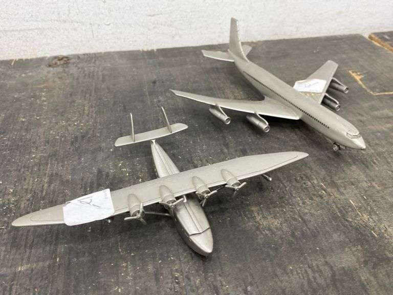 2 Danbury Mint pewter airplanes - Boeing 707, Pan Am Clipper. 3b - Lil ...