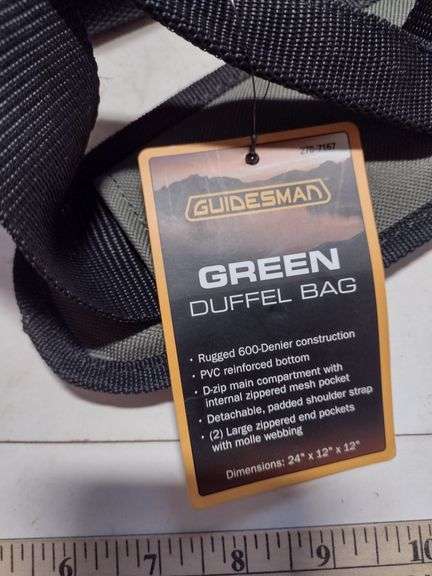 Guidesman green duffle bag 12x12x24 new - Lil Dusty Online Auctions ...