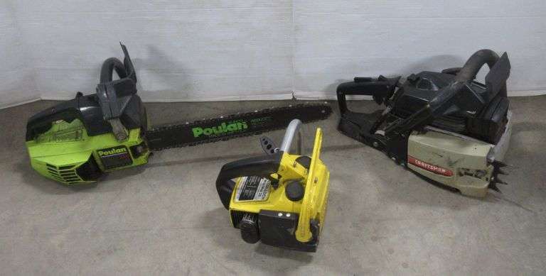 McCulloch Mini Mac 35 Chainsaw, Runs; Craftsman Chainsaw, Runs; Poulan ...