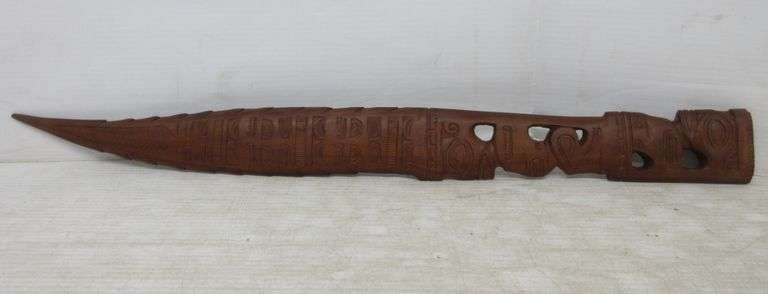 Peruvian Wooden Ceremonial Sword with Extensive Carving - Albrecht ...