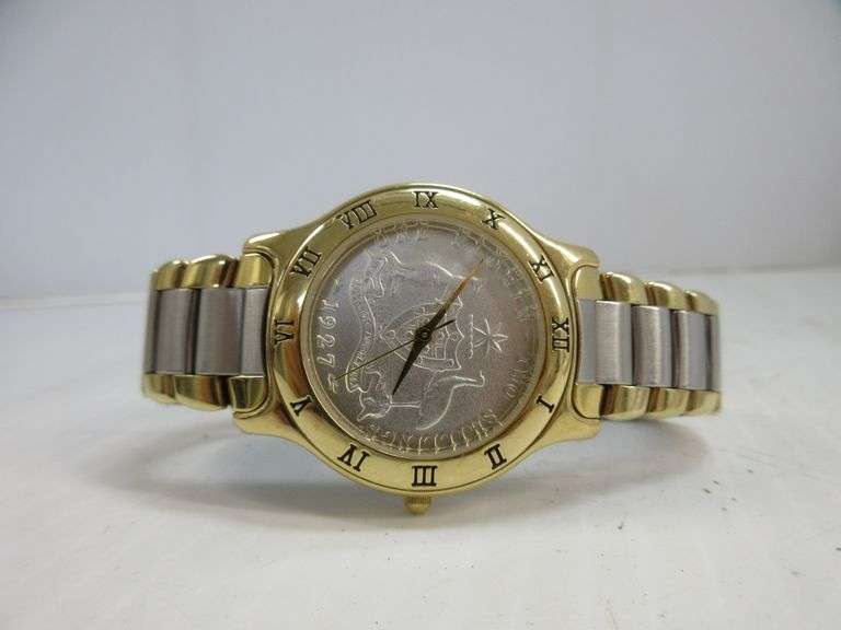 Men's Summit Two-Toned Silver and Gold Florin Watch, 1927 Two-Shillings ...