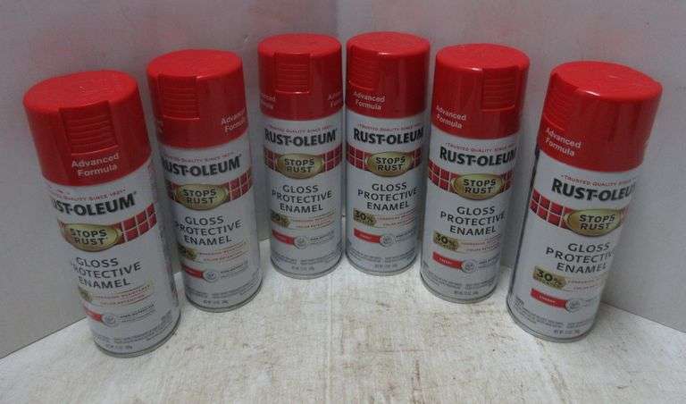 (6) 12 oz. Cans of Cherry Colored Rust-Oleum Spray Paint - Albrecht ...