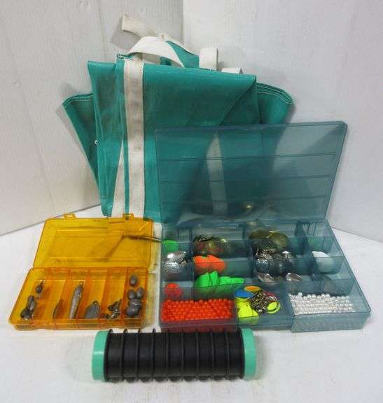 Fishing Gear, (2) Drift Socks, Box of Sinkers, Box of Blades and Beads ...