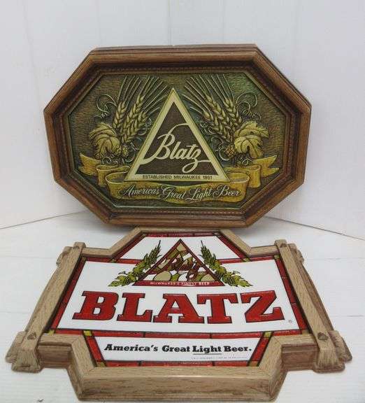 (2) "Blatz Beer" Signs, From the 1980s-1990s - Albrecht Auction Service