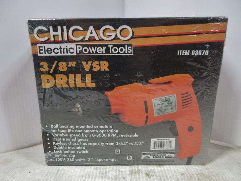 Chicago Electric 3/8" Power Tool VSR Drill - Albrecht Auction Service