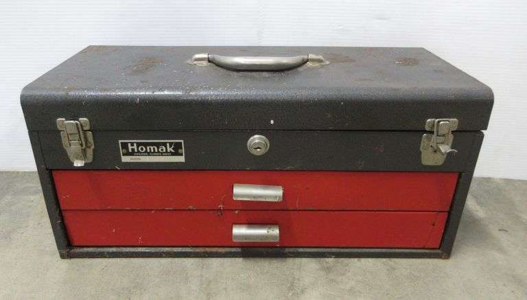 Two-Drawer Metal Tool Box - Albrecht Auction Service