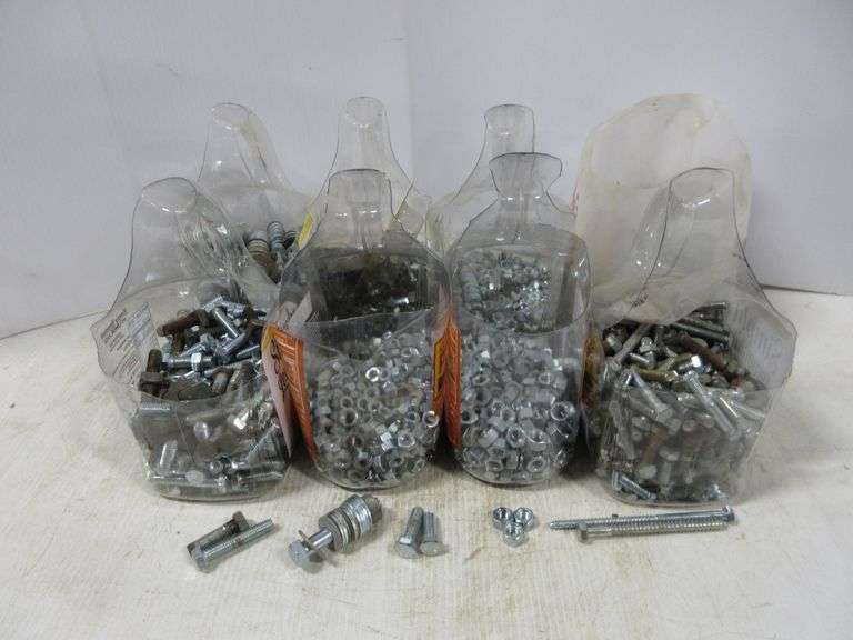 (8) Buckets Full of Nuts, Bolts, and Washers, Assorted Sizes - Albrecht ...