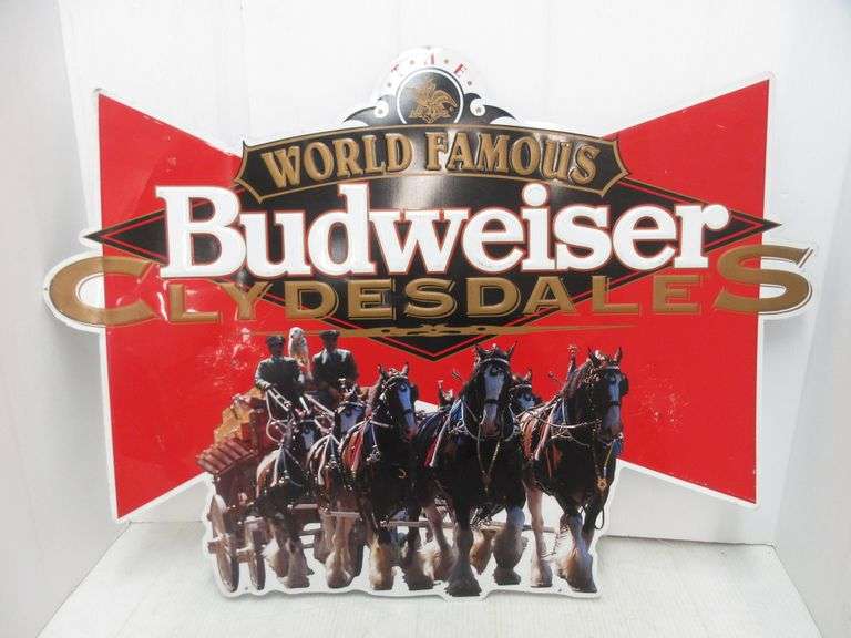 1992 World Famous Budweiser Clydesdales Tin Metal Wall Sign - Albrecht ...