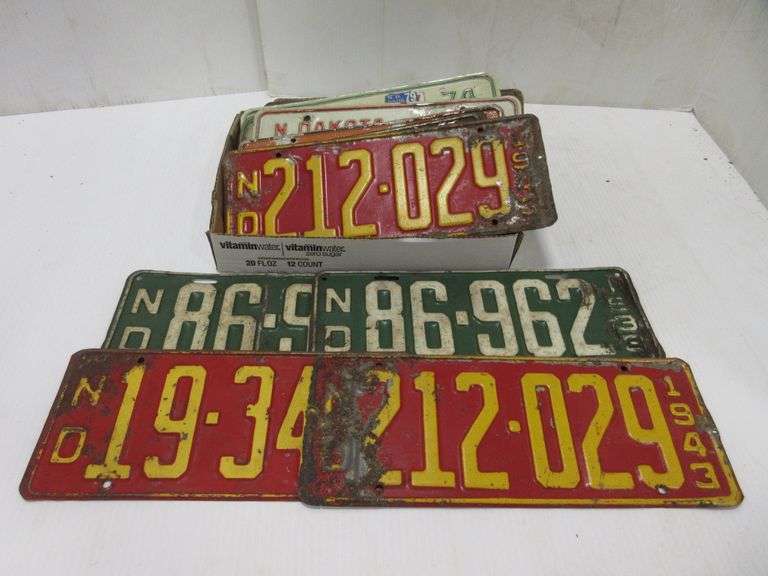 Collection of (15) North Dakota and Oregon License Plates, North Dakota ...