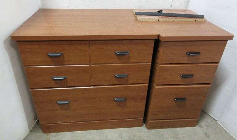 Large Two-Door Wood File Cabinet, and Small Two-Drawer File Cabinet ...