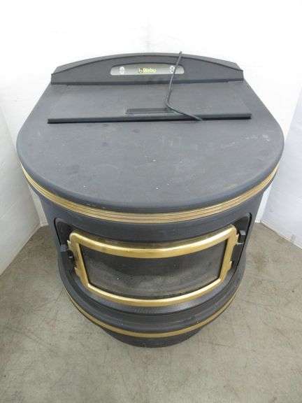 Bixby Corn Burner, Black with Gold Door, and Glass Window to See Flames ...