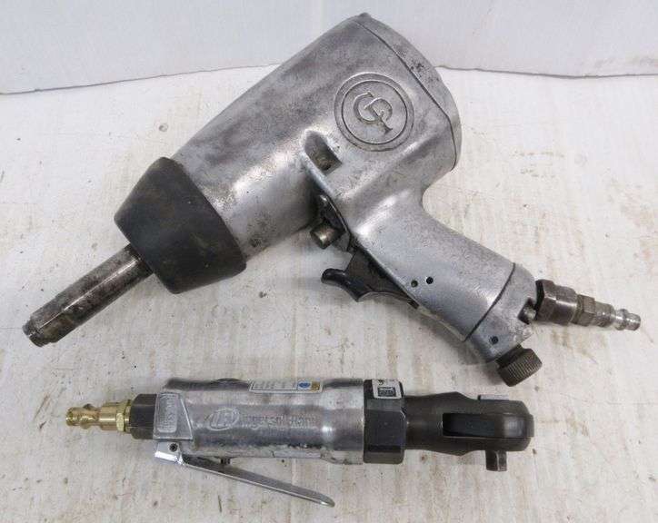 1/2" Air Impact Wrench, Long Nose; 1/4" Drive Air Ratchet, Ingersoll ...
