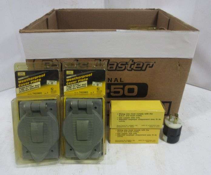 Receptacles, Covers, and Male Cord Caps, Include: (23) Hubbell Single ...