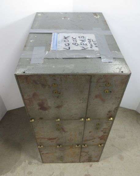 Heavy Bank Security Box with Six Compartments, Uses Two Keys to Open ...