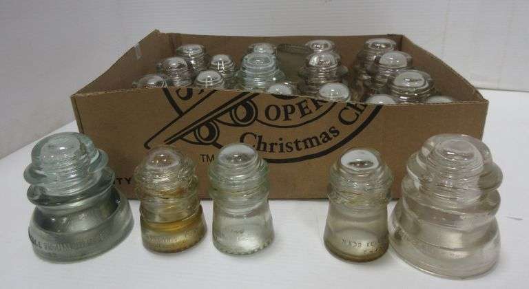 (12) Large Glass Insulators, and (12) Small Glass Insulators - Albrecht ...