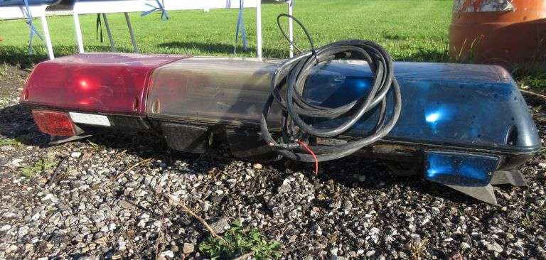 Cop Car Light Bar with Red, White, and Blue Lights - Albrecht Auction ...