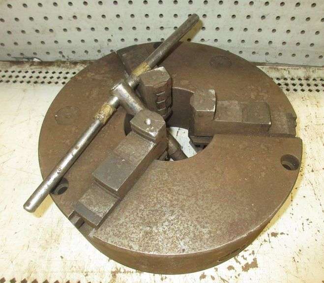 Three-Jaw 12" Metal Lathe Chuck with Key - Albrecht Auction Service