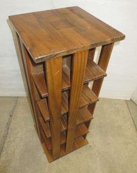 Napa Valley Wood Storage Spinner, Carousel Tower Storage Rack with 20 ...