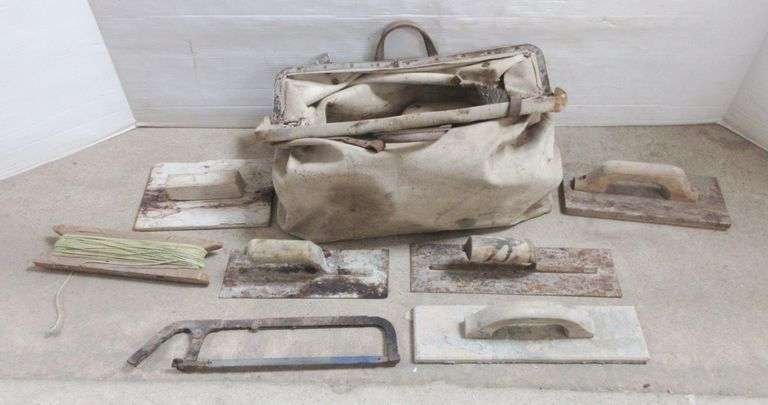 Masonry Tool Bag and Tools - Albrecht Auction Service