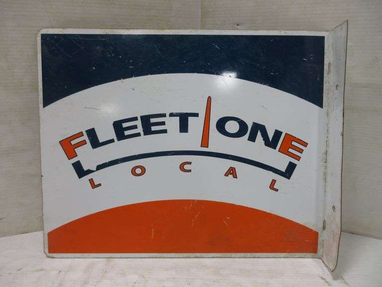 Older Metal Fleet One Local Double Sided Flange Sign - Albrecht Auction ...