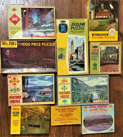 (10) 1950s to 1970s Puzzles, Include: TUCO On a Stream of Gold, Tru-Art ...