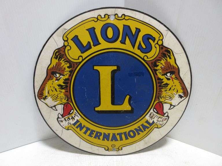 Older Metal Lions Club Sign - Albrecht Auction Service