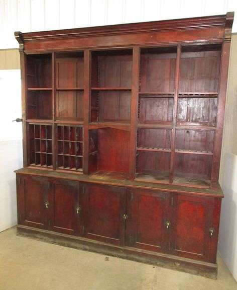 Antique Two-Piece General Store/Display Cabinet - Albrecht Auction Service