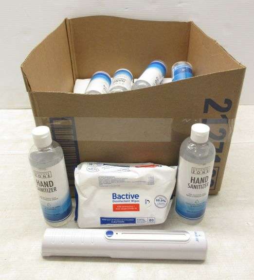 UV Handheld Light Sanitizer, (12) Packages of Sanitizing Wipes, and (12 ...