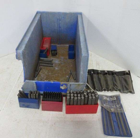 (4) Machinist Letter Stamp Sets, Letters and Numbers; Needle File Set ...