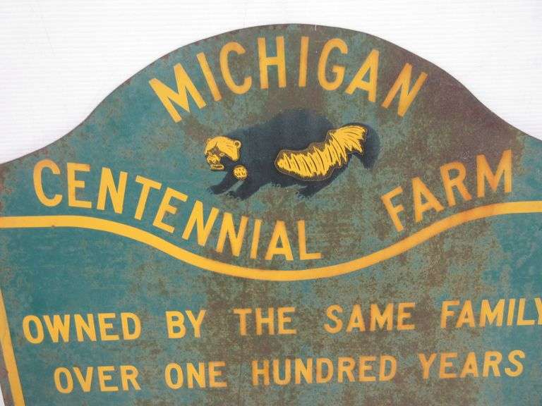 Michigan Centennial Farm Sign - Albrecht Auction Service