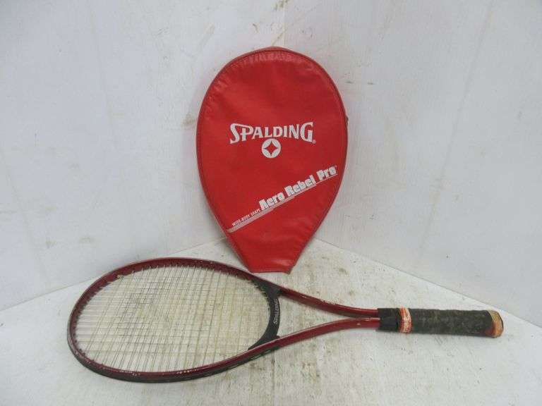 Spalding Tennis Racquet, Aero Pro Rebel, and Cover - Albrecht Auction ...