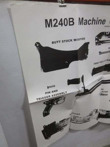 M240B Machine Gun Disassembly Poster - Albrecht Auction Service