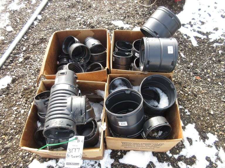 (4) Boxes of Drain Tile Fittings, Include: 4" Drain Tile Fittings, 7 ...