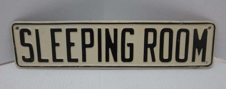 Sleeping Room Sign - Albrecht Auction Service