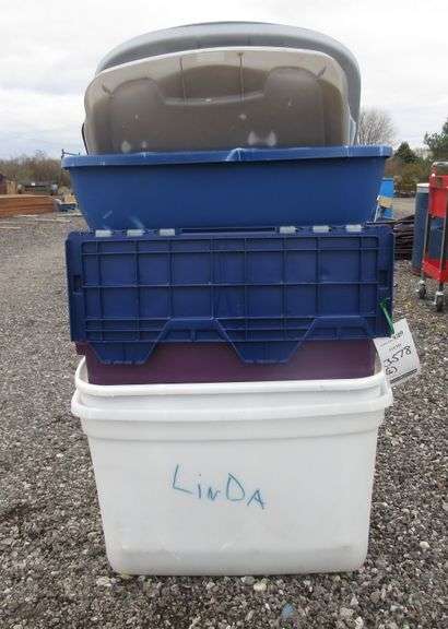 (6) Assorted Large Sized Storage Totes with Lids - Albrecht Auction Service