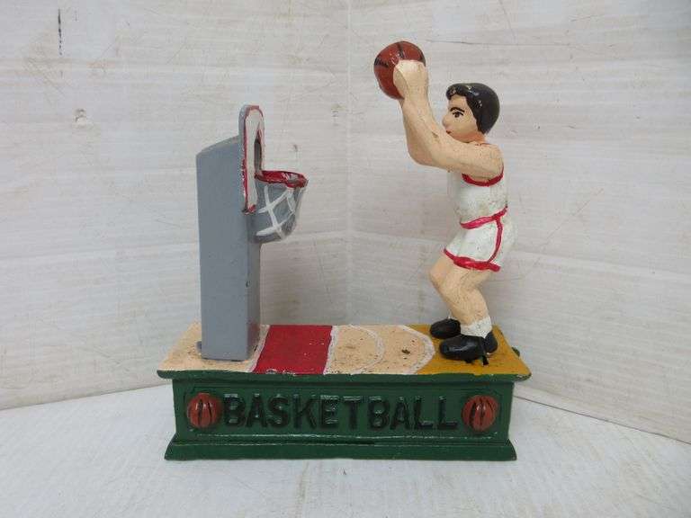 Cast Iron Basketball Bank - Albrecht Auction Service