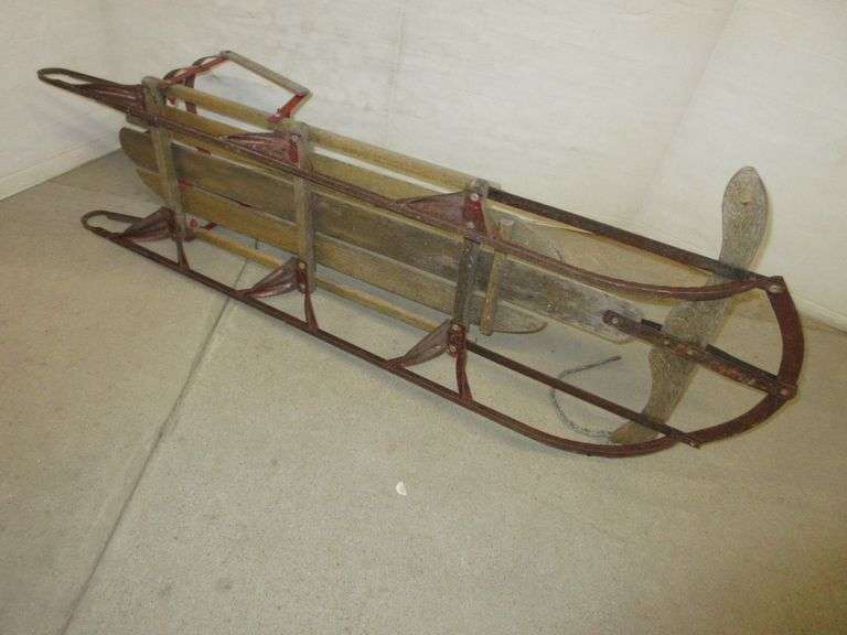 Antique Wood and Metal Sled - Albrecht Auction Service