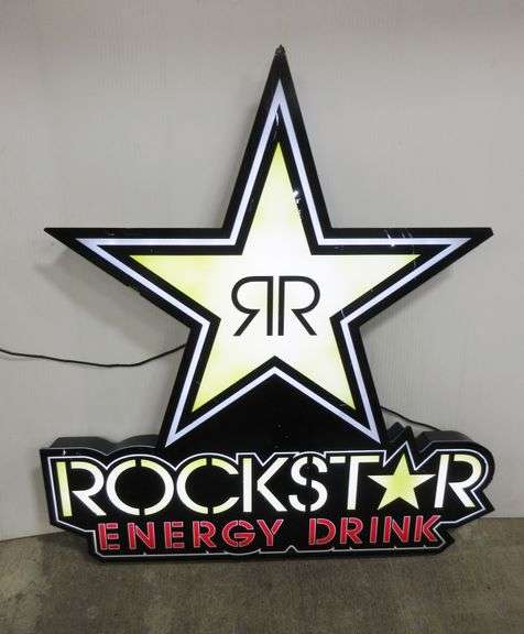 Lighted Rockstar Energy Drink Sign - Albrecht Auction Service