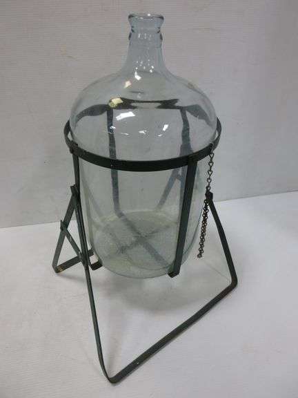 Antique Carboy Jug in a Metal Frame - Albrecht Auction Service