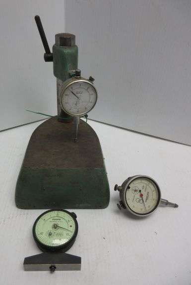 Older Cast Iron Comparator Stand with Teclock Dial Indicator and ...