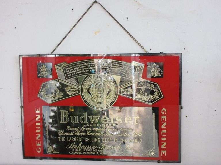 Old Budweiser Bar Mirror - Albrecht Auction Service