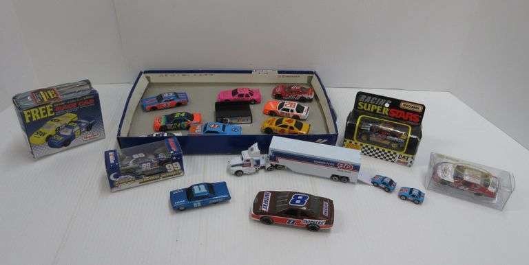 (17) Collectible Matchbox, NASCAR, Race Cars, Semi Truck, and (2) Micro ...