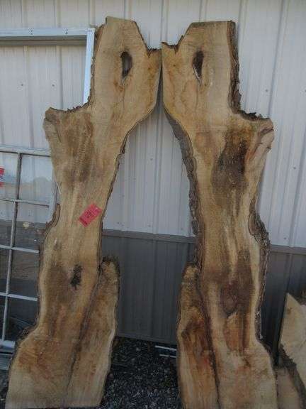(2) Red Maple Live Edge, Rough Sawn, Size Varies - Albrecht Auction Service