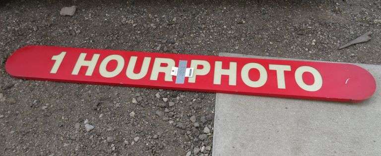 One Hour Photo Sign, Aluminum Frame - Albrecht Auction Service